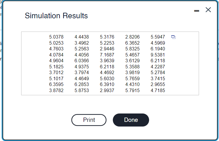 275. Develop a simulation model using 50 trials to | Chegg.com