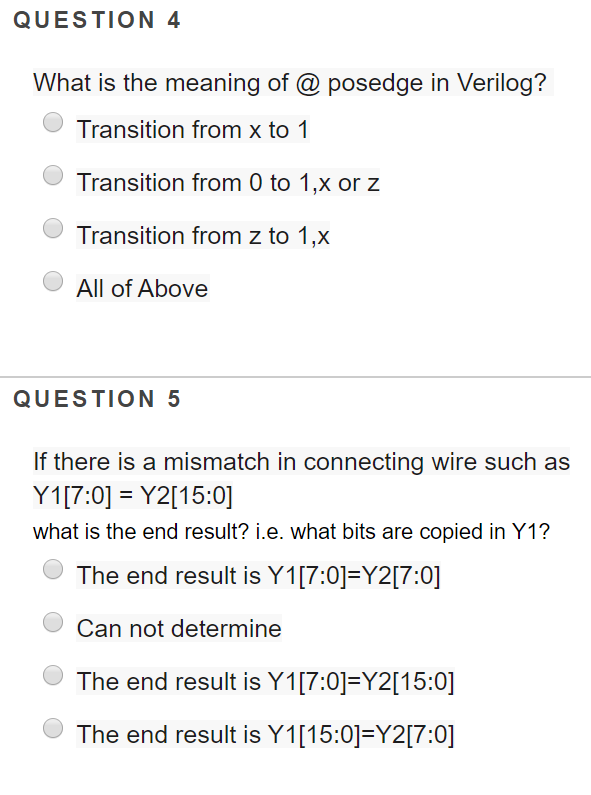 Solved QUESTION 4 What is the meaning of @ posedge in | Chegg.com