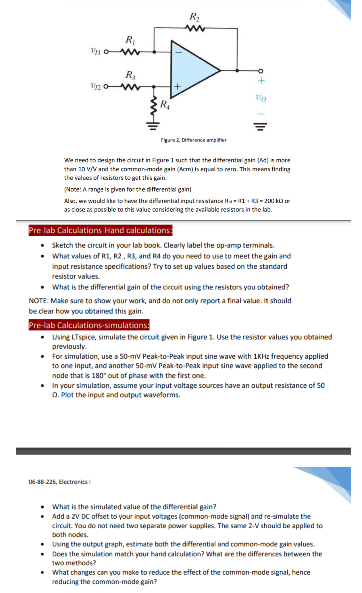 Solved We need to design the circuit in Figure 1 ﻿such that | Chegg.com