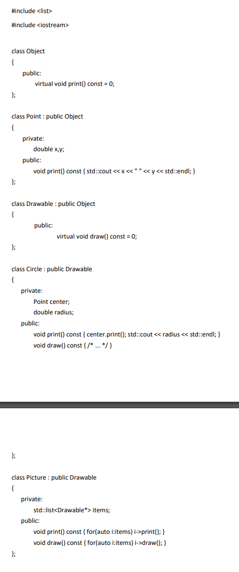 Solved use C++ Draw a UML class diagram that describes the | Chegg.com