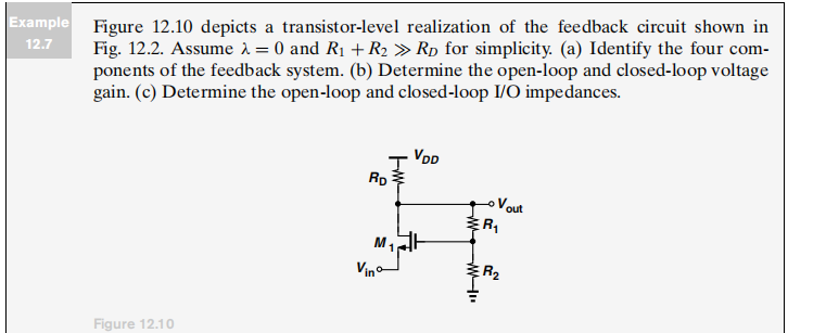 Solved Example 12.7 Figure 12.10 depicts a transistor-level | Chegg.com