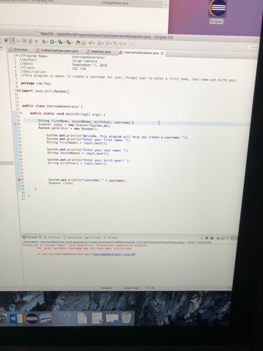 Solved I need a skeleton format for this program. I started | Chegg.com