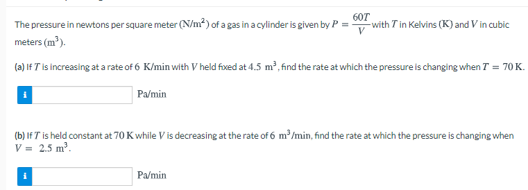 Solved a 601 The pressure in newtons per square meter (N/m²) | Chegg.com