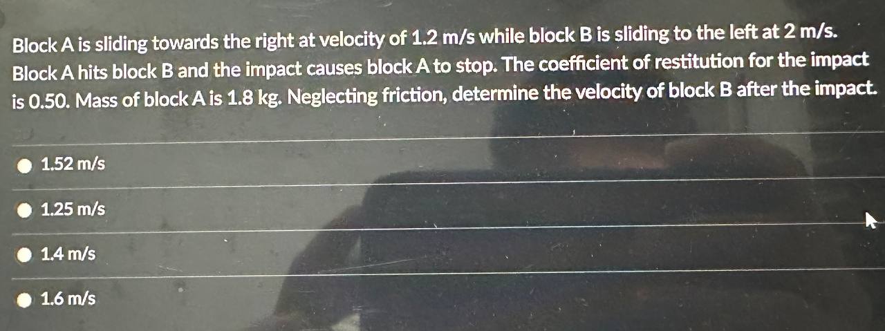 Solved Block A ﻿is sliding towards the right at velocity of | Chegg.com