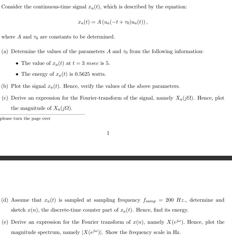 Solved Solve all inlucde all derivations plot graphs using | Chegg.com