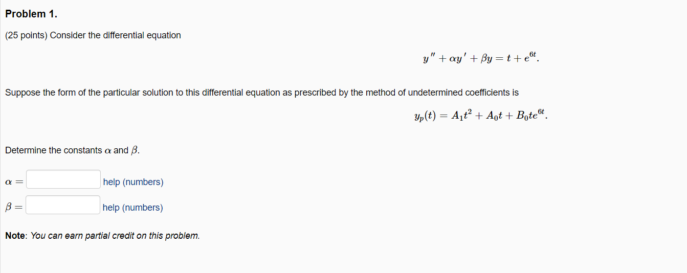 Solved Problem 1. (25 points) Consider the differential | Chegg.com