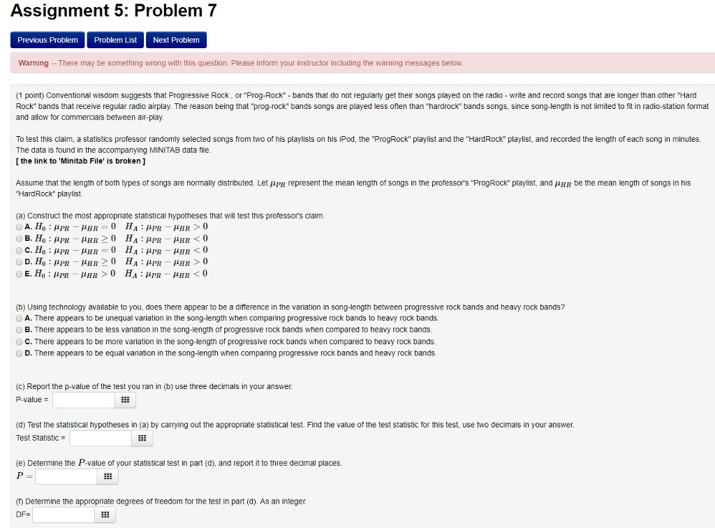 Solved Assignment 5 Problem Previous Problem Problem List
