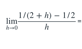 Solved 1/(2 + h) – 1/2 lim h0 h | Chegg.com