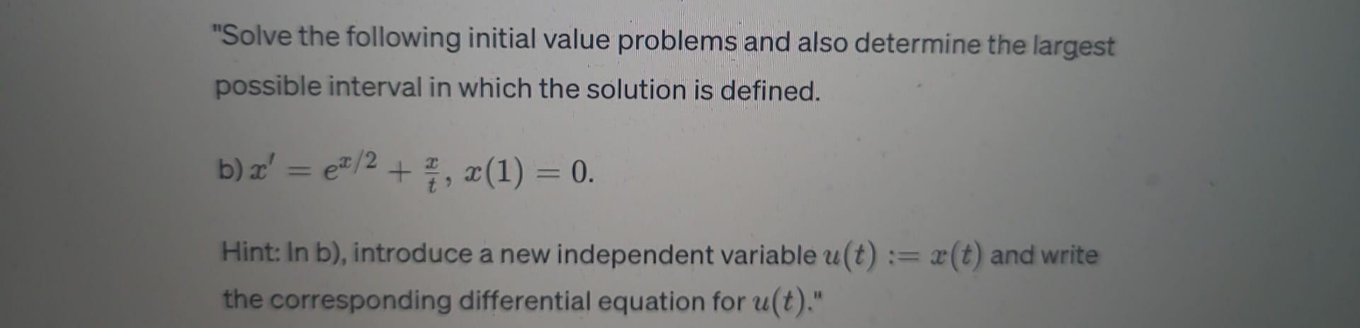 Solved "Solve the following initial value problems and also | Chegg.com