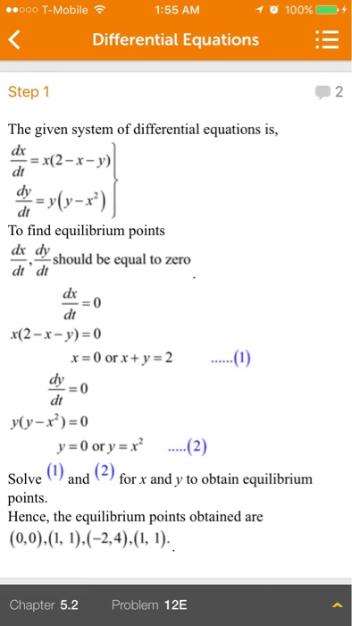 Solved How to find the equilibrium point First one | Chegg.com