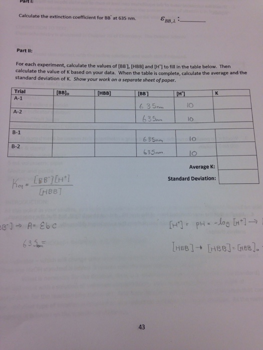I need help calculating the [HBB]0 for each solution | Chegg.com