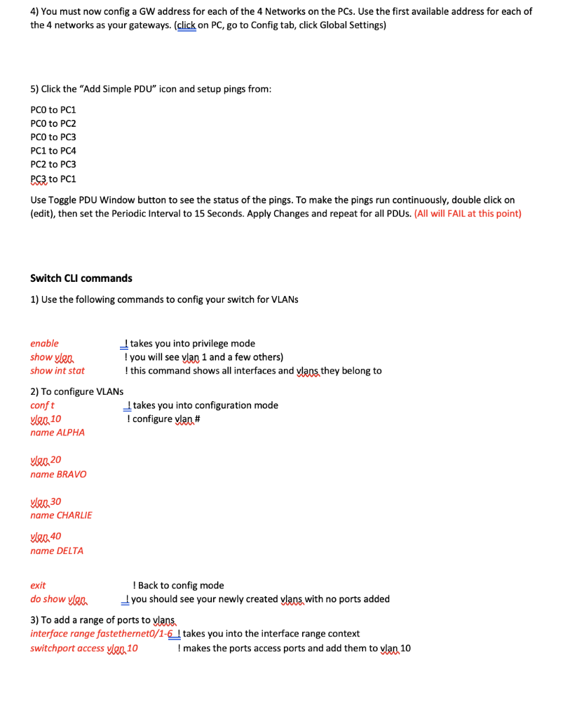 Solved Part 1 - Lab Design Using VLSM and VLANs 1) You are | Chegg.com