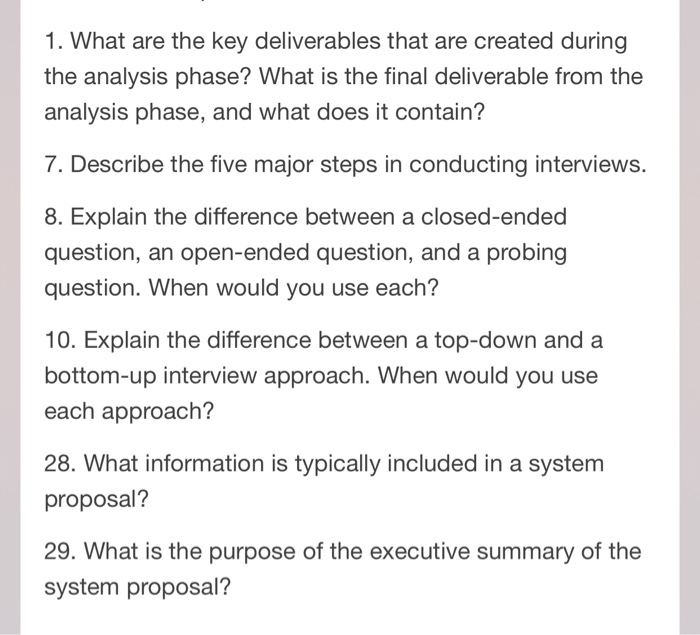 Solved 1. What are the key deliverables that are created | Chegg.com