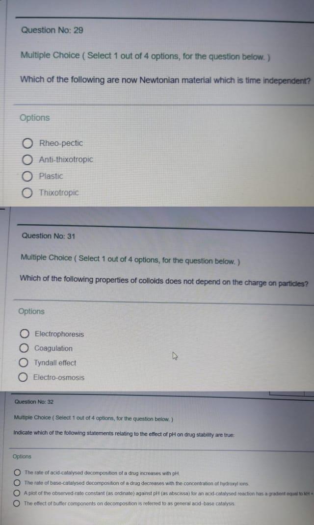 Solved Question No: 29 Multiple Choice ( Select 1 out of 4 | Chegg.com