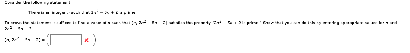 Solved Consider the following statement. There is an integer | Chegg.com