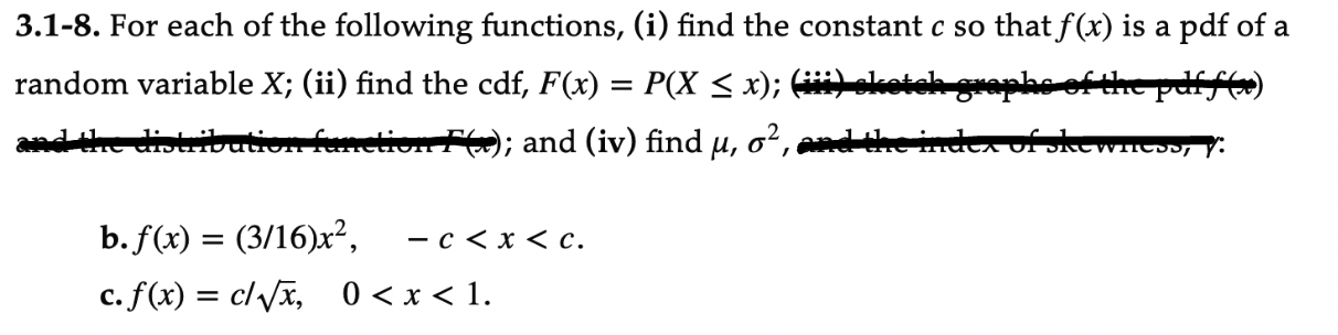 Solved 3.1-8. For each of the following functions, (i) find | Chegg.com