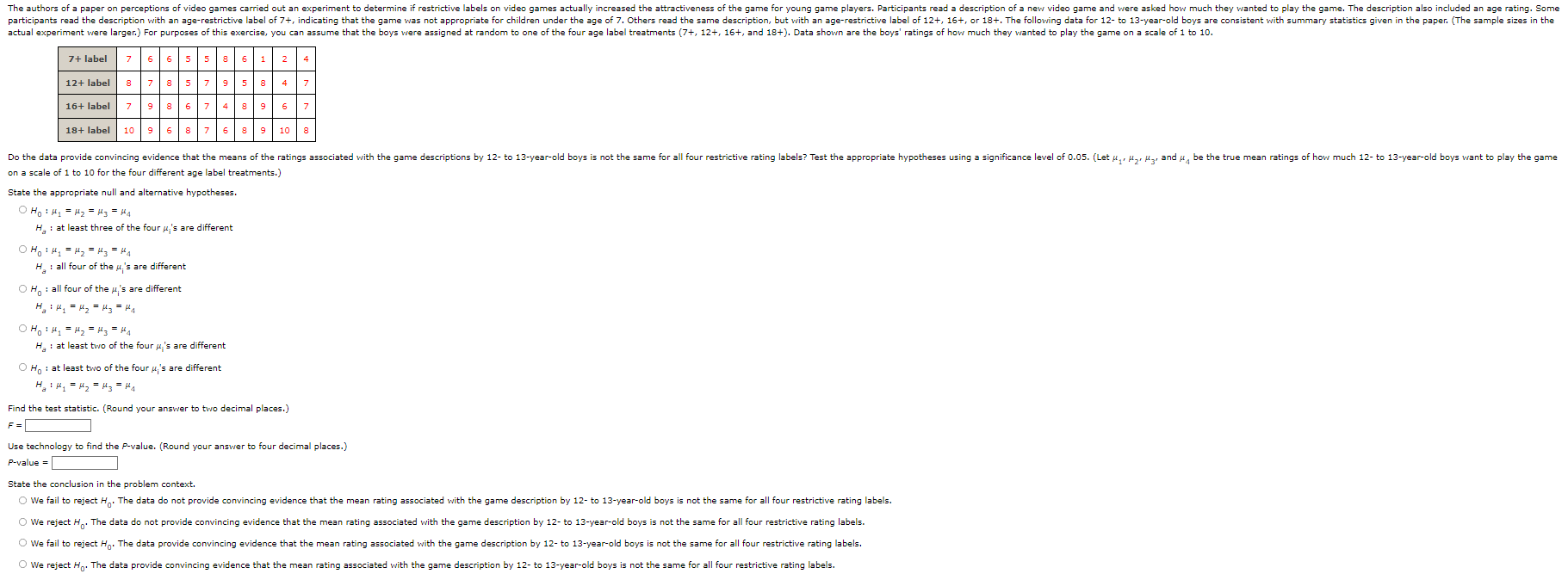 Solved The authors of a paper on perceptions of video games | Chegg.com