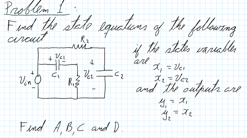 Solved Problem 1 Find the state equations of the following i | Chegg.com