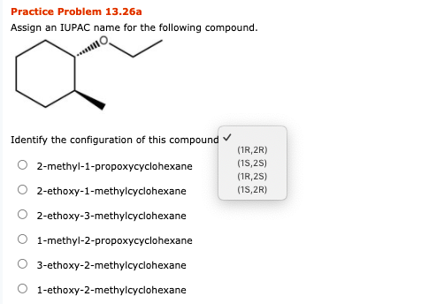 Solved Practice Problem 13.26a Assign an IUPAC name for the | Chegg.com