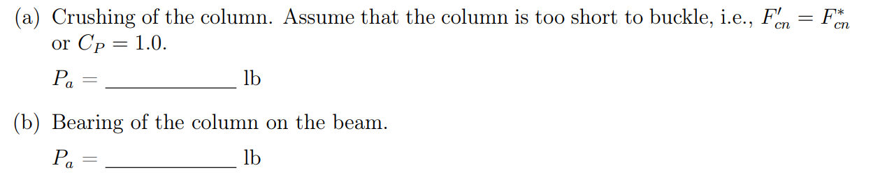 Solved A 4x8 beam supports a short 4x4 column through | Chegg.com