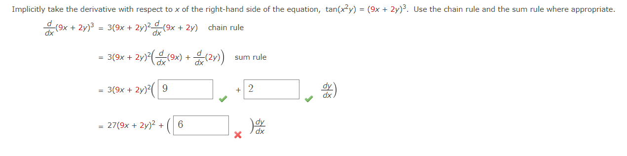Implicitly take the derivative with respect to x of | Chegg.com