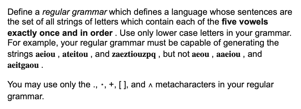 Solved Define a regular grammar which defines a language | Chegg.com