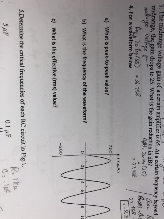 Solved 3 The Midrange Voltage Gain Of A Certain Amplifier 