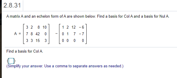 1 -2 - 3 Let v1 = 5 V2 -7 and w= -6 Determine if w is | Chegg.com