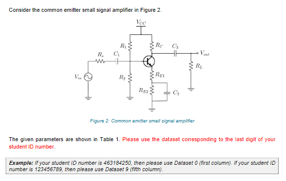 Solved Consider the common emitter small signal amplifier in | Chegg.com