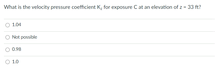 Solved What is the velocity pressure coefficient K, for | Chegg.com