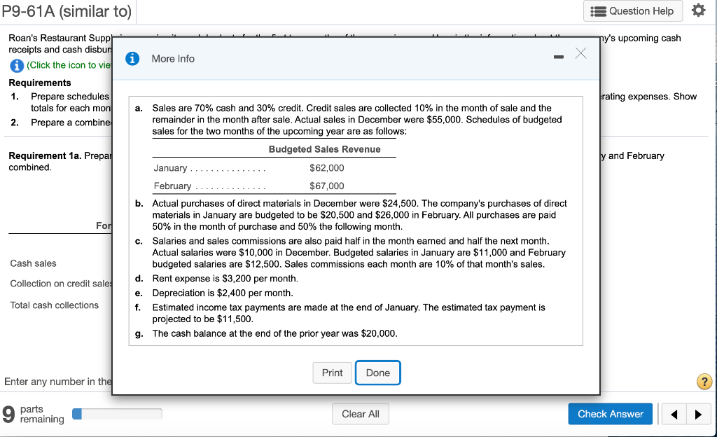 Solved P9-61A (similar to) B Question Help Roan's Restaurant | Chegg.com