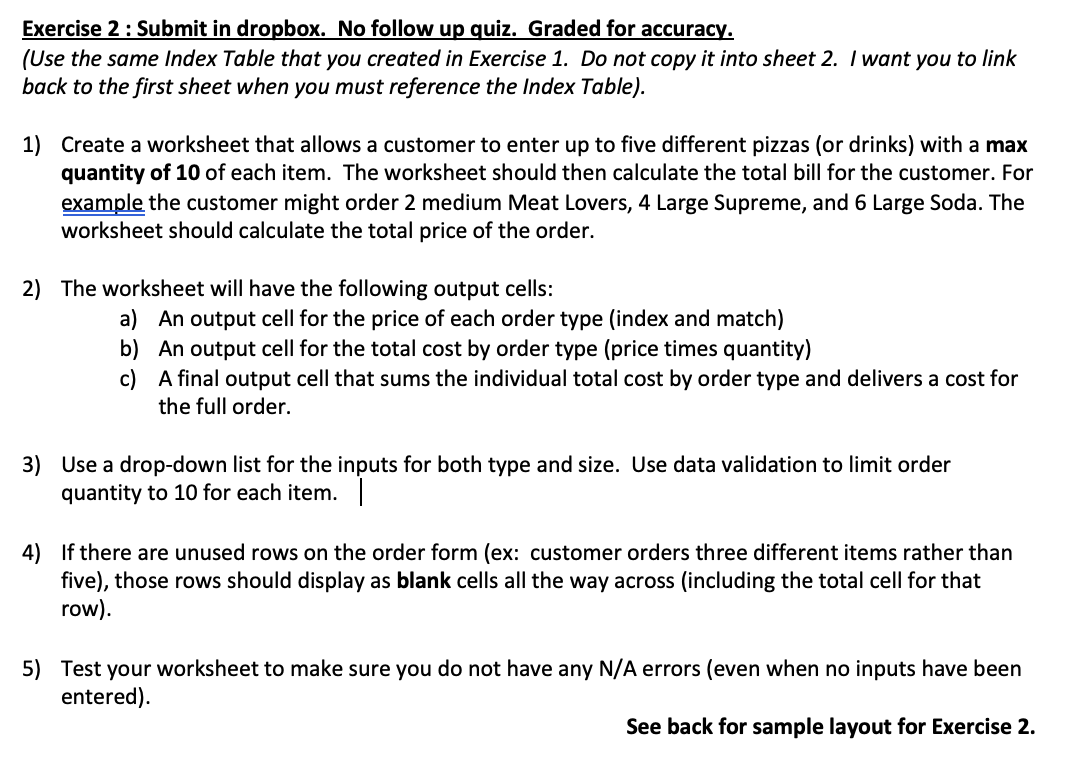 Solved Exercise 2: Submit in dropbox. No follow up quiz. | Chegg.com