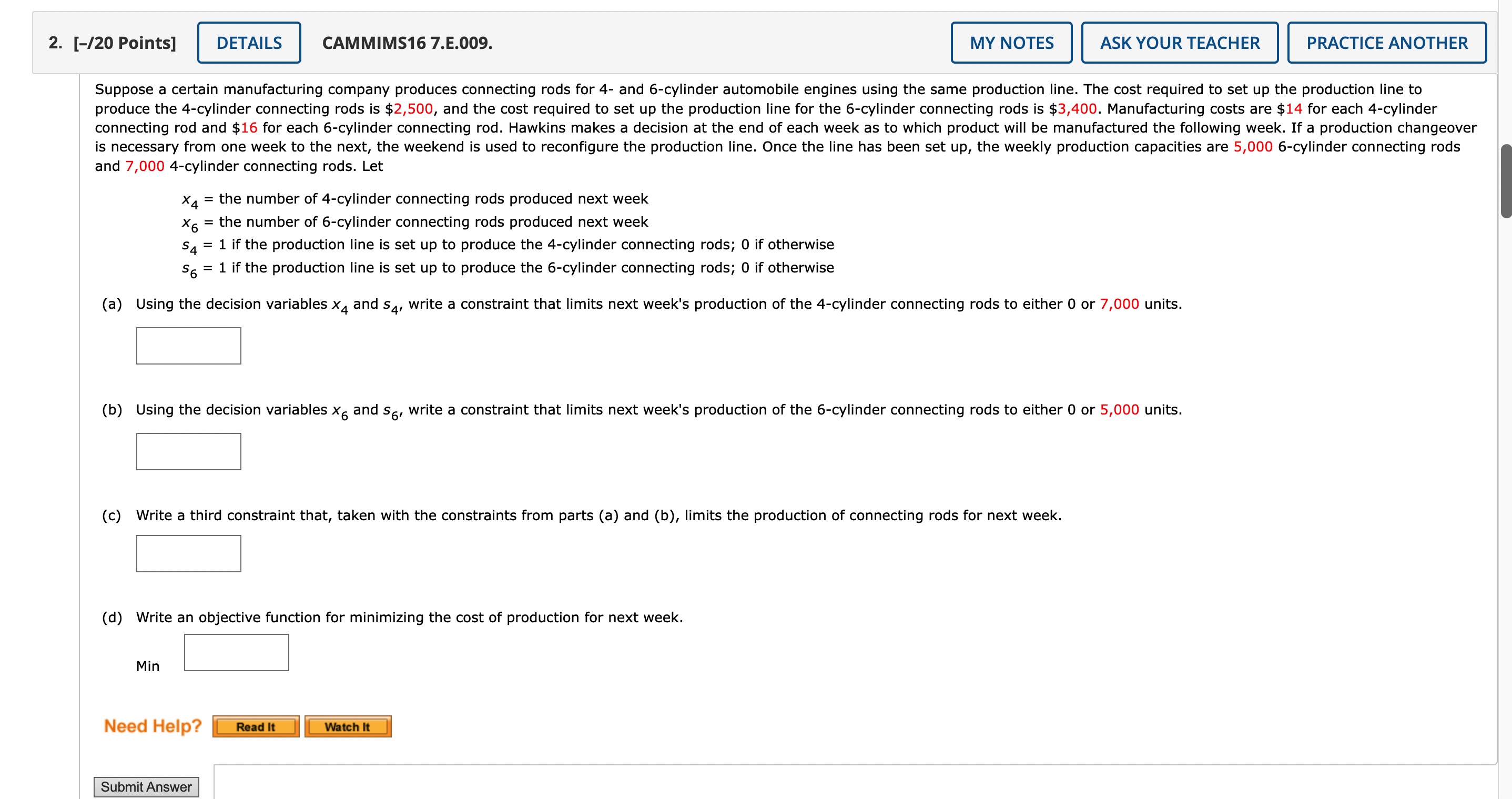 Solved −/20 Points] CAMMIMS16 7.E.011. product 2 , and $31 | Chegg.com