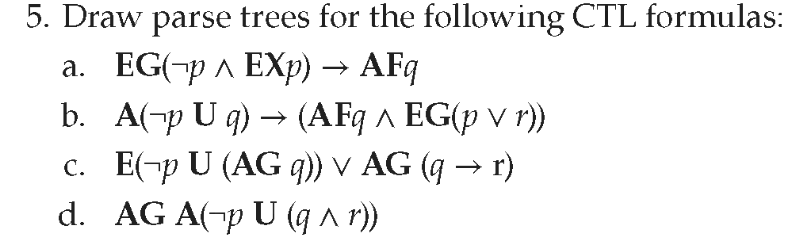 Solved Draw parse trees for the following CTL | Chegg.com