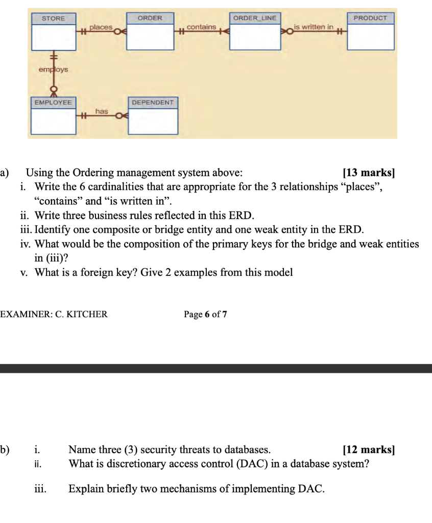 Solved STORE ORDER PRODUCT is written in 3 employs EMPLOYEE | Chegg.com