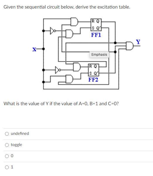 Solved Given the sequential circuit below, derive the | Chegg.com
