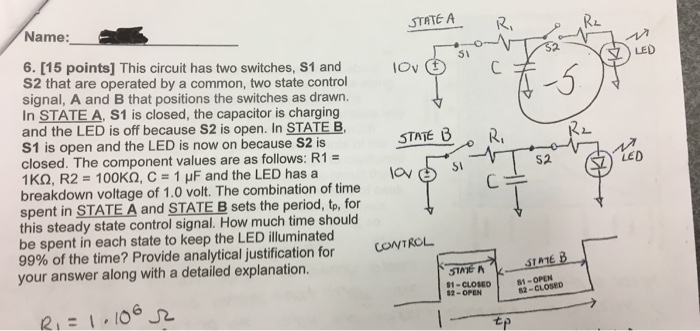 Solved This circuit has two switches, S1 and S2 that are | Chegg.com