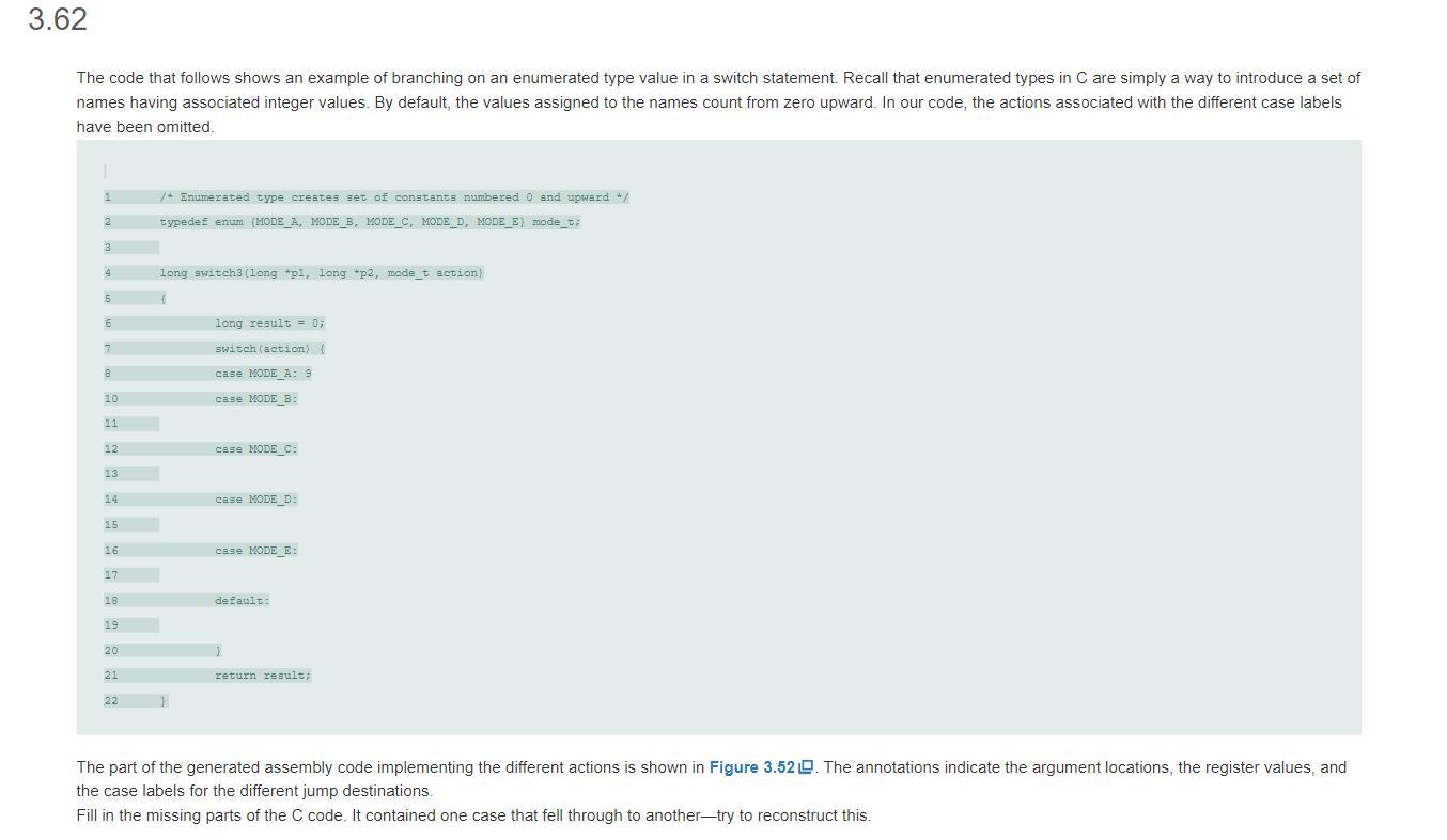 The code that follows shows an example of branching | Chegg.com