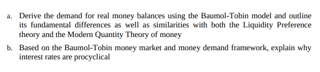 Solved a. Derive the demand for real money balances using | Chegg.com