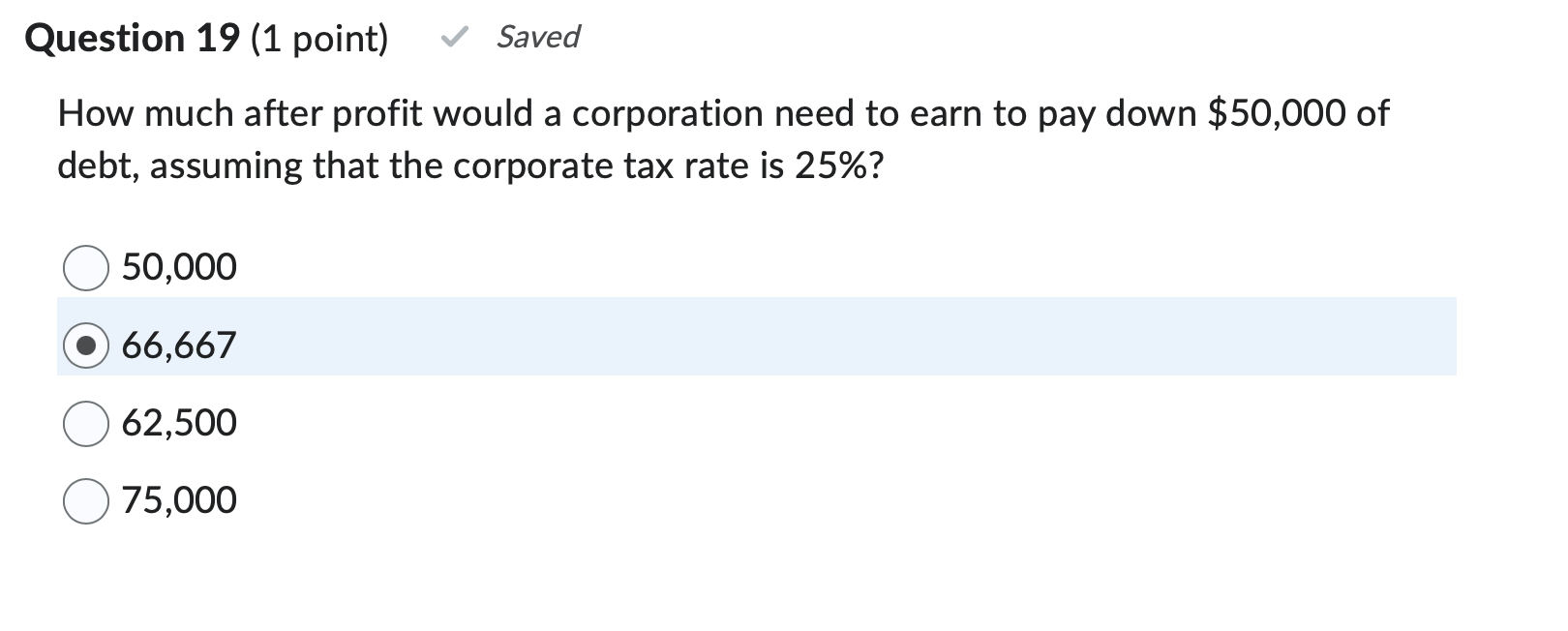 Solved Question 19 (1 ﻿point)How much after profit would a | Chegg.com