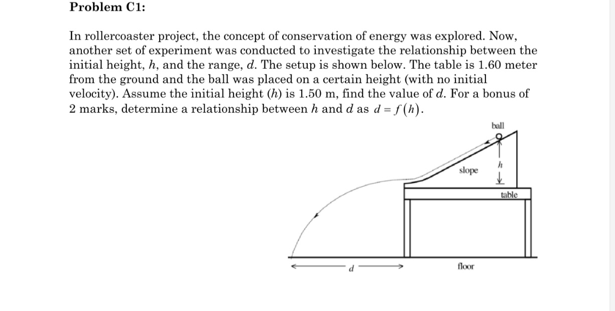 Solved In rollercoaster project, the concept of conservation | Chegg.com