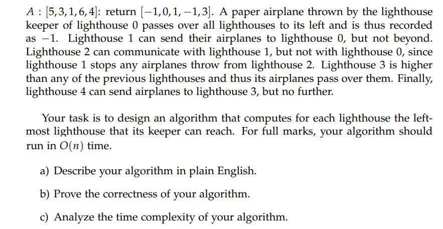 We have n > 1 lighthouses of distinct positive | Chegg.com