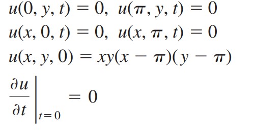 Solved Solve the 2D Wave Equation using these conditions. | Chegg.com