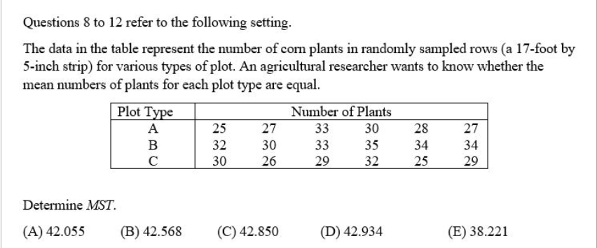 Solved Questions 8 ﻿to 12 ﻿refer to the following | Chegg.com
