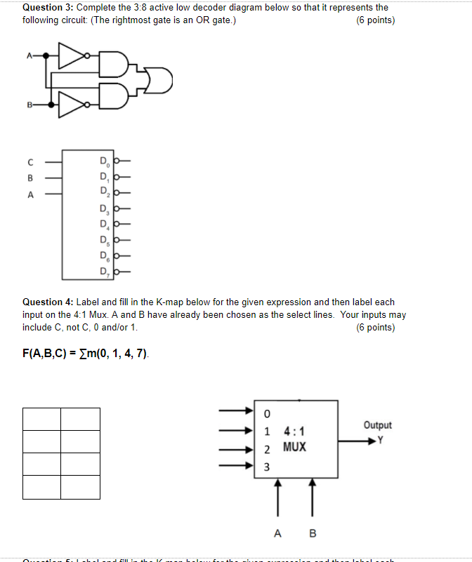 Solved Question 1 Complete The 3 8 Active Low Decoder