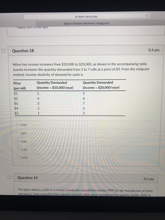 Solved a ilearn laccd.edu Search Textbook Solutions I | Chegg.com