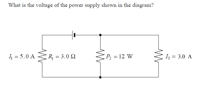 Solved What is the voltage of the power supply shown in the | Chegg.com