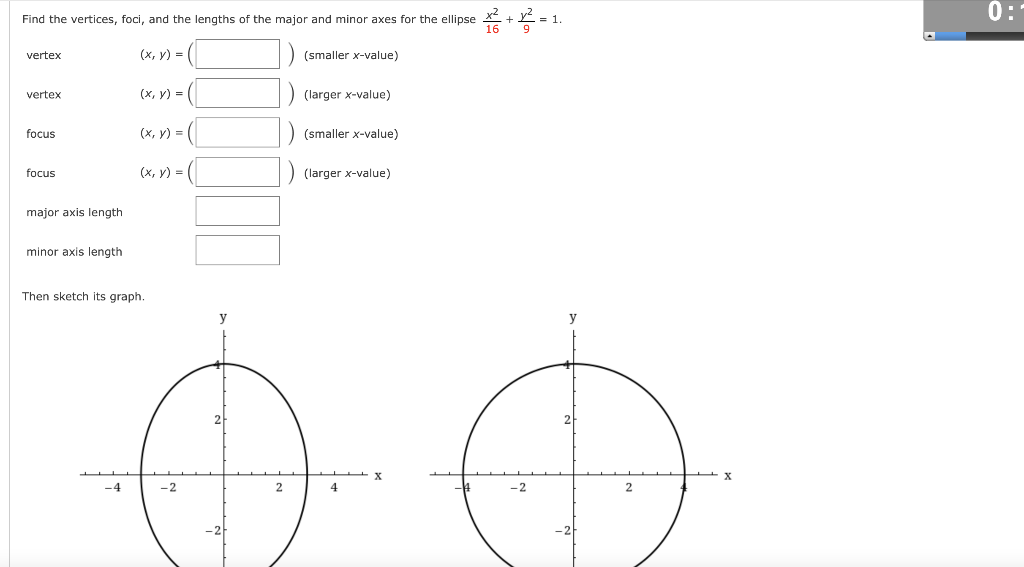 Solved Find the vertices, foci, and the lengths of the major | Chegg.com