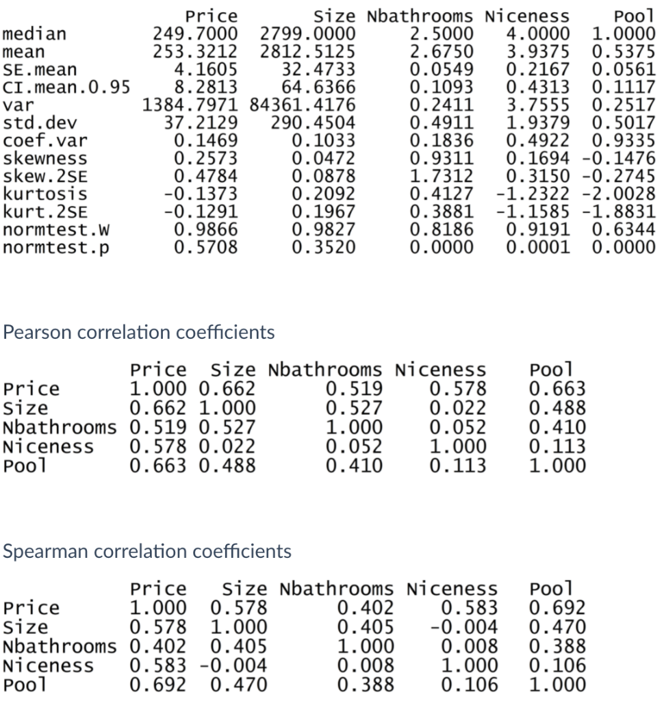Solved A real estate agent in Florida is interested in house | Chegg.com