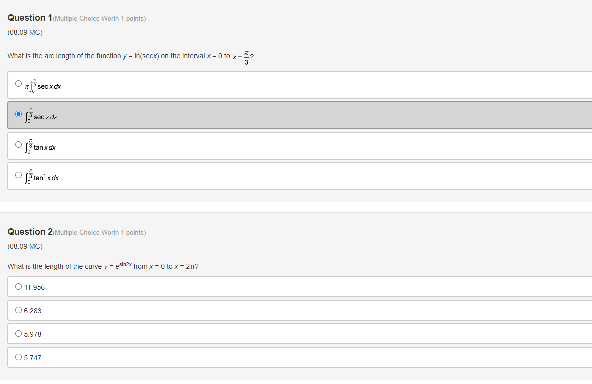 Solved Question 5(Multiple Choice Worth 1 points) (08.09 MC) | Chegg.com